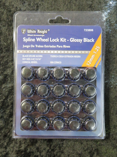 White Knight Wheel Lock Kit Black Spline Acorn Part# 723806 for sale ...