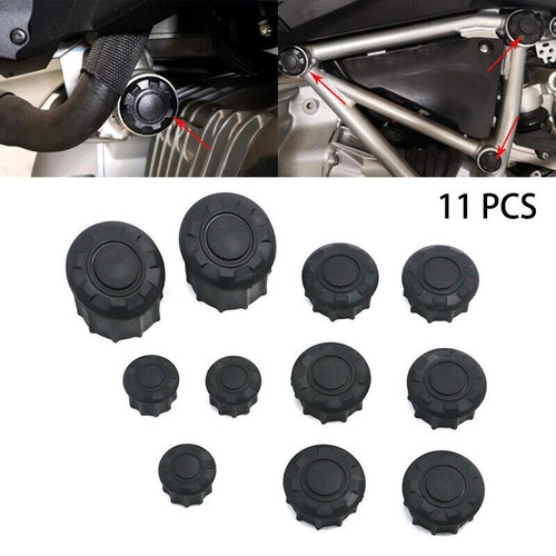 11PCS ABS Frame Hole Cover Caps Plug Decor Set Black For BMW R1200R ...