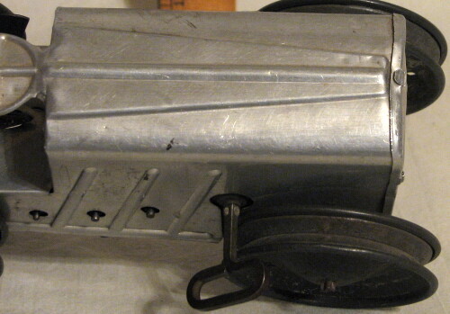 RARE VINTAGE LOUIS MARX WIND-UP ALUMINUM and TIN TRACTOR with LITHO ...