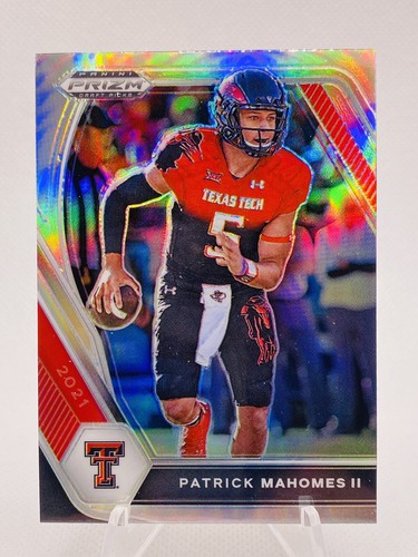 Patrick Mahomes SILVER HOLO REFRACTOR TEXAS TECH DRAFT PICKS PRIZM 2021 ...