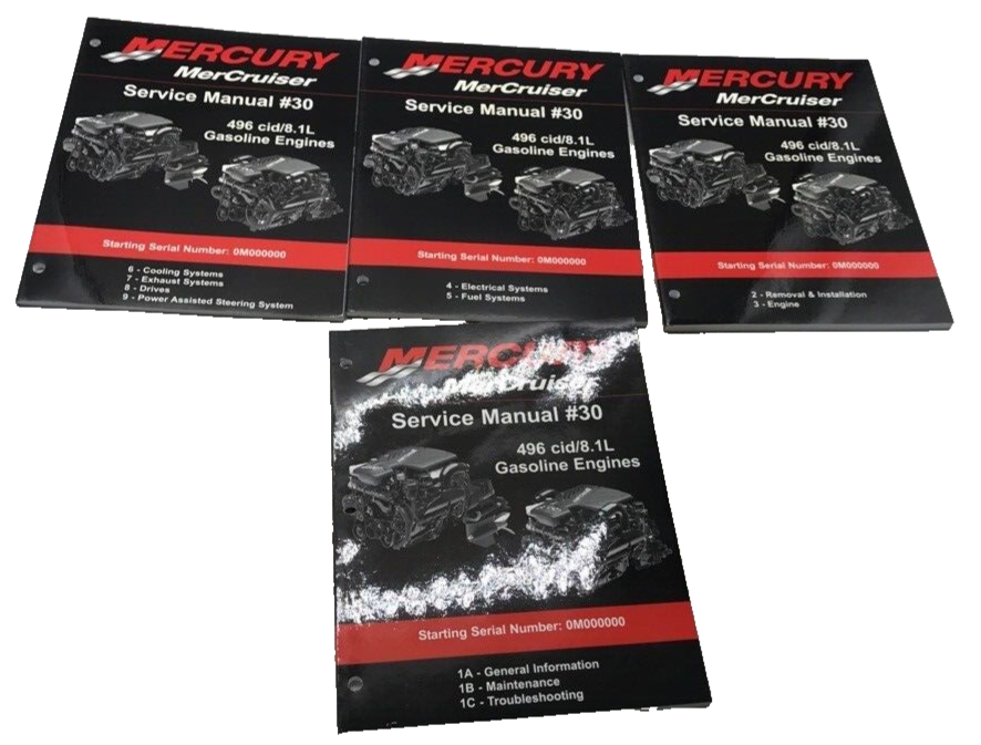 Mercury Mercruiser #30 496cid/8.1L Gas Engines Section 1-9 Manuals SKUL ...