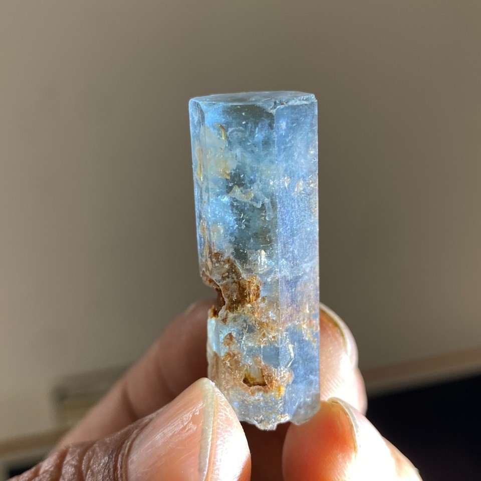 67.5ct Raw Natural Beryl Aquamarine Blue Crystal Prism Specimen Jewel ...