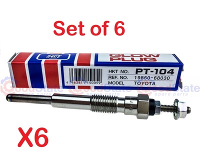 For Toyota Land Cruiser HJ47 2H Glow Plug Set Of 6 | eBay