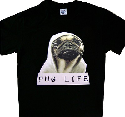 Pug Life Tee Black T'shirt Brand New Funny Dog | eBay