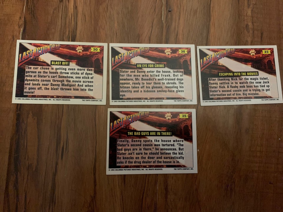 1993 Topps Last Action Hero Trading Card Lot Of 4 Vintage Collectible ...