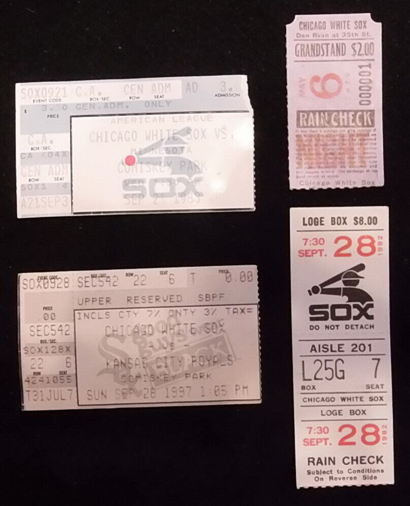 CHICAGO WHITE SOX TICKET STUBS - FROM 1975, 1982, 1983, 1997 - CHOOSE 1 ...