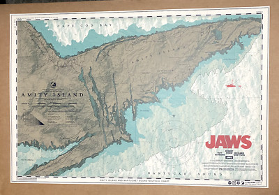 JAWS poster by Anthony Petrie Chum Chart Screen Print horror shark ...