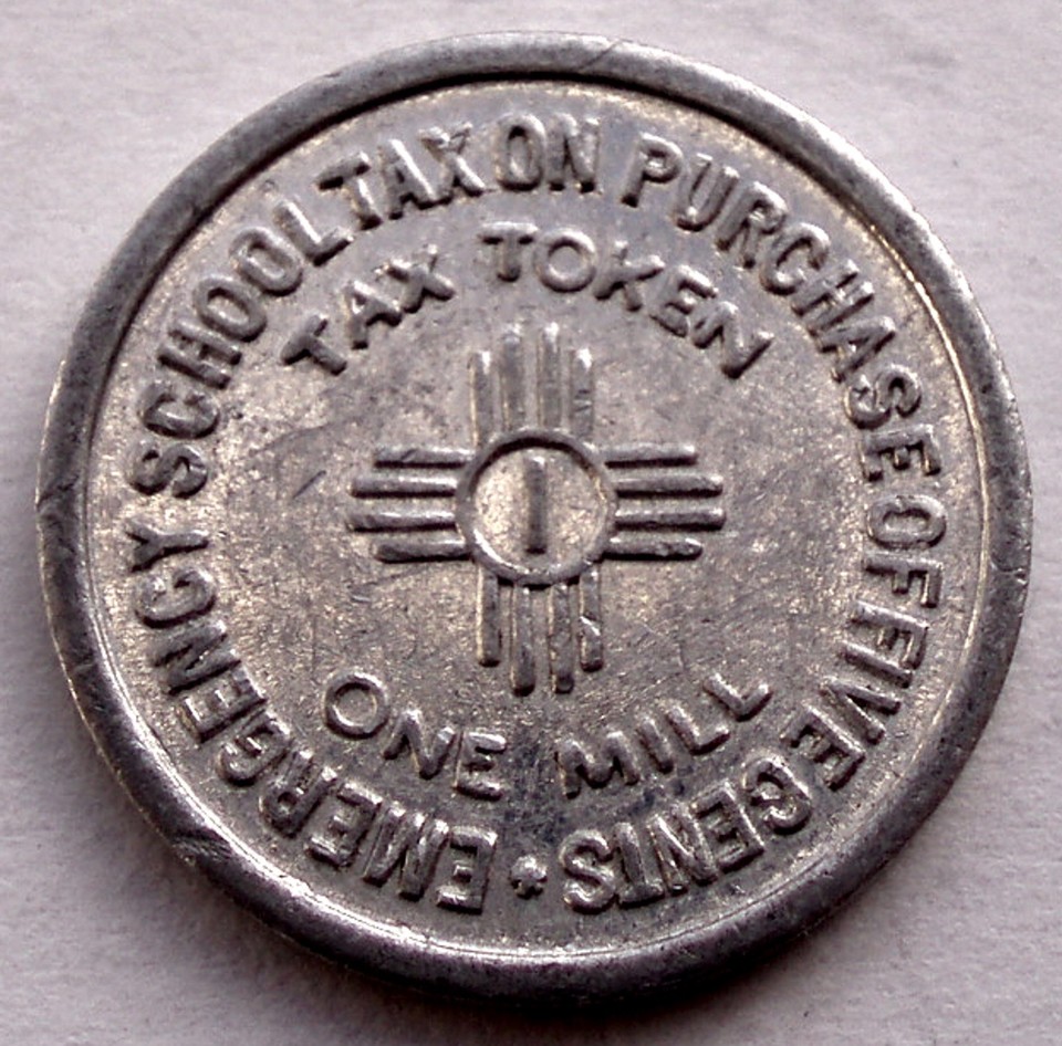 US NEW MEXICO BUREAU OF REVENUE 1935 1 MILL Tax Token 15.85mm 0.5g Al ...
