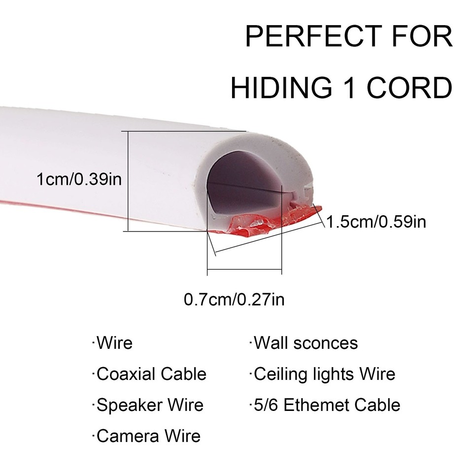 Flexible Cable Trunking 3 Meters Length 15mm x 10mm for Wire Management ...