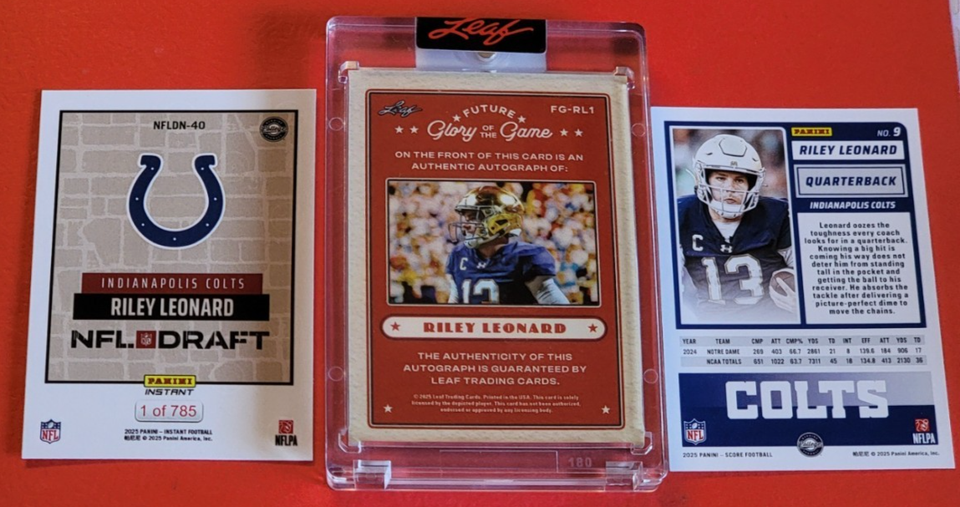 Riley Leonard Autograph ROOKIE Card #d44/99 + Instant RC #1/785 + Score ...