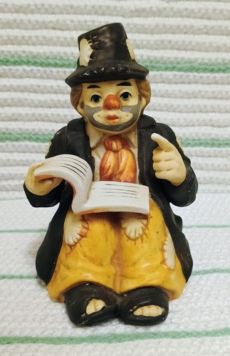 Porcelain Hobo Clown Reading A Book Musical Box | eBay