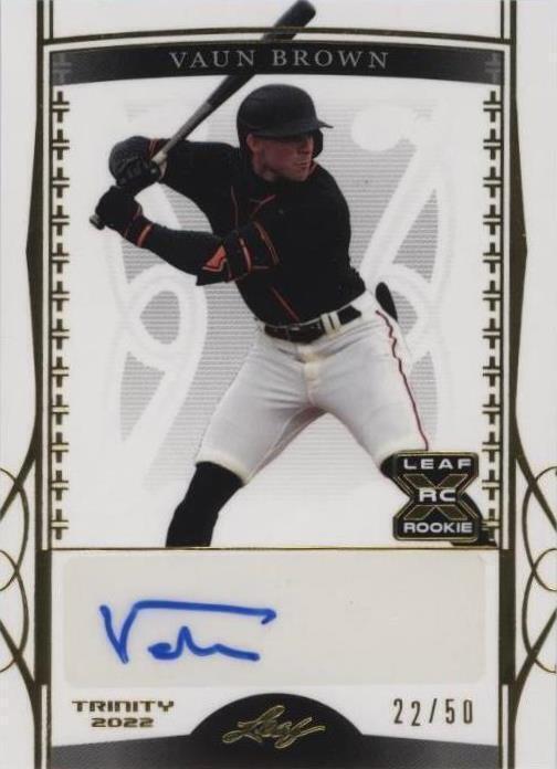 2022 Leaf Trinity - Vaun Brown #BA-VB1 Gold Foil /50 (AU, RC) for sale ...