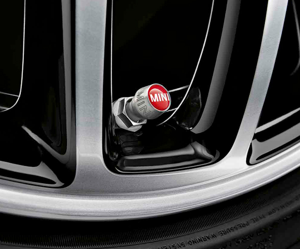 Genuine MINI Aluminum Protect TPMS Red Tyre Valve Caps MINI Logo ...