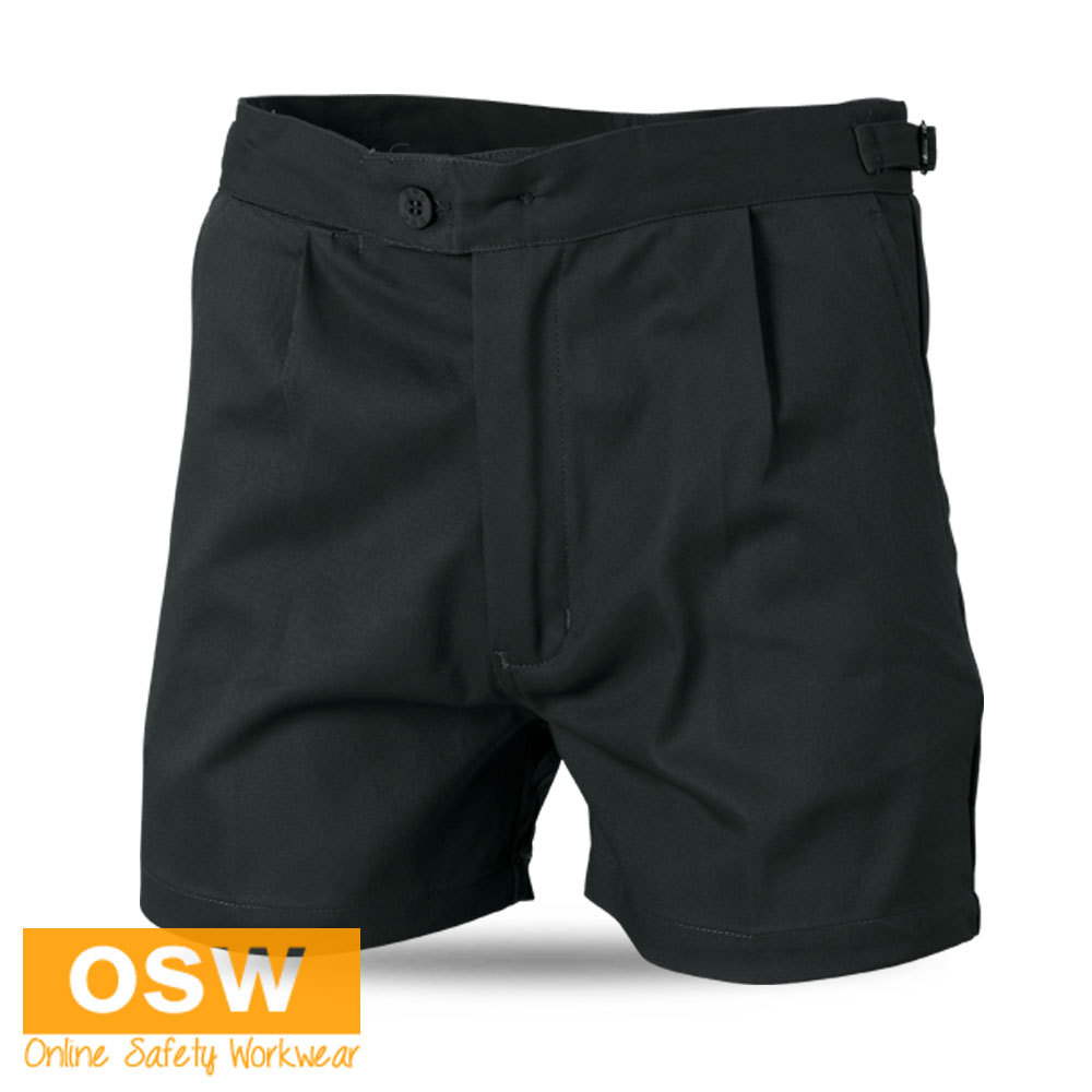 MENS TRADIES BUILDER WORK UTILITY PLEATED SHORT SHORTS - BLACK/GREEN ...