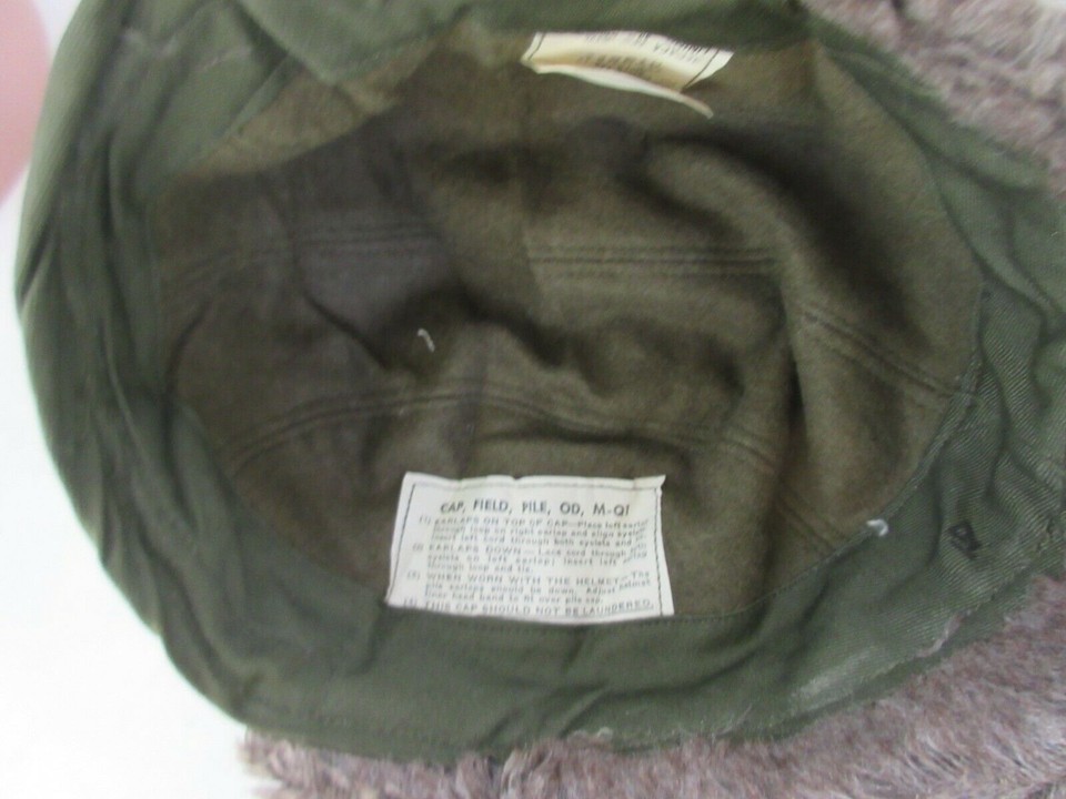 US Army Original Winter Field Cap OD MQ1 MINT Alpaca Wintermütze ...
