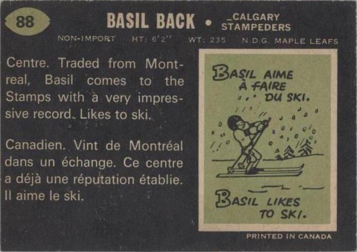1970 O-Pee-Chee CFL Basil Bark #88 for sale | eBay