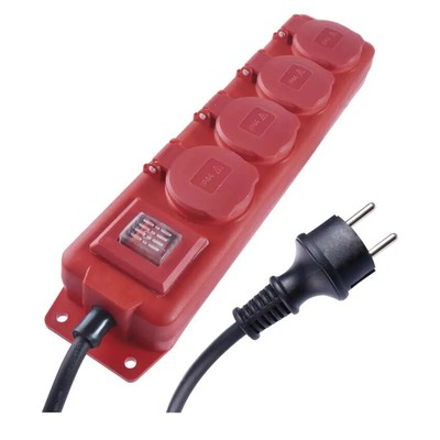 EMOS Regleta Alargadera para Exteriores IP44, Tapa Abatible - 3 metros ...