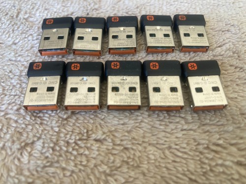 Lot of (10) Logitech USB Nano Unifying Receivers for Mouse Keyboard C ...