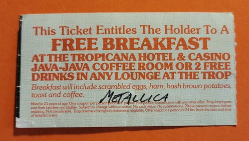 1986 Ozzy Osbourne Metallica Cliff Burton Concert Ticket Stub 6/11/86 ...