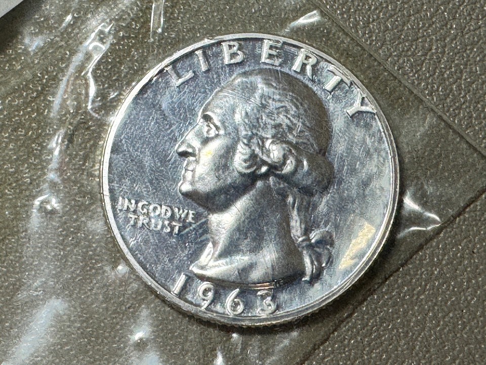 🇺🇸 1963 U.S. Silver Proof Washington Quarter – Original Mint Proof Set ...