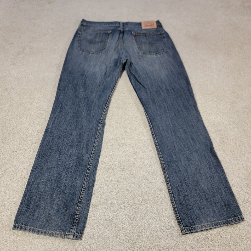 Levis 514 Straight Leg Jeans Men's 36x32 Medium Wash Blue Denim | eBay UK