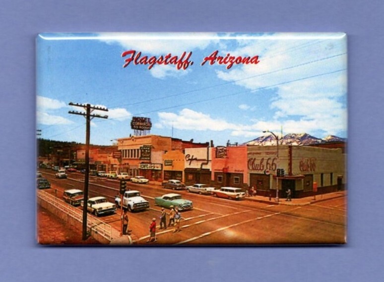 FLAGSTAFF ARIZONA GREETINGS *2X3 FRIDGE MAGNET* POSTCARD ROUTE 66 ...