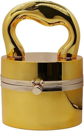 Acrylic Evening Bucket Bag Shiny Bucket Cylindrical Thick Handle Clutch ...
