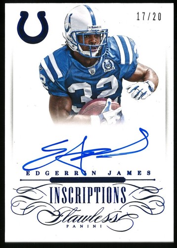 2015 Flawless Edgerrin James Inscriptions Auto Blue Sapphire /20 Colts ...