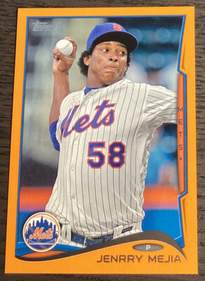 2014 Topps Factory Set Jenrry Mejia #591 Orange Parallel /2014 Mets ...
