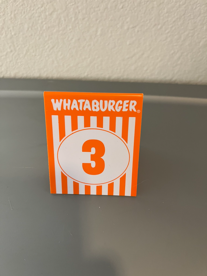 Whataburger Table Tent Markers - Individual Restaurant Order Numbers | eBay