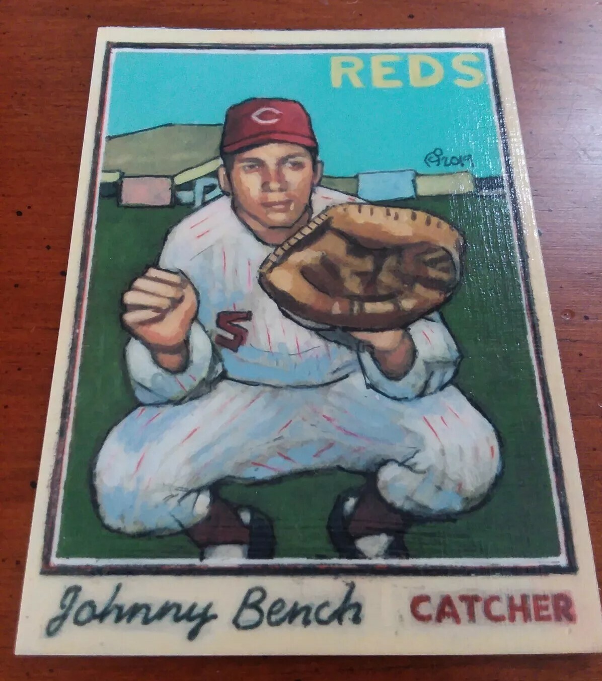 Baseball Art Card Print of Johnny Bench, 70 | eBay