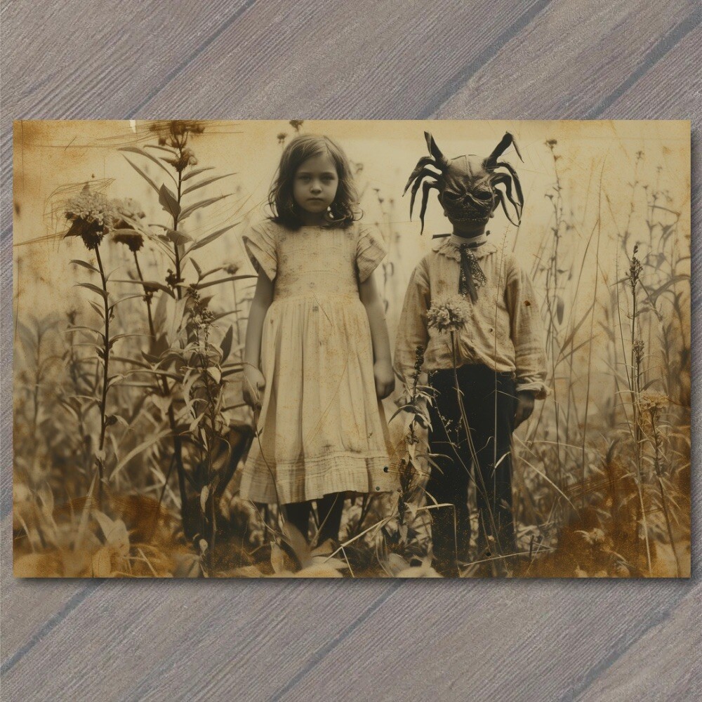 POSTCARD Girl Monster Weird Creepy Imaginary Friend Nightmare Scary ...