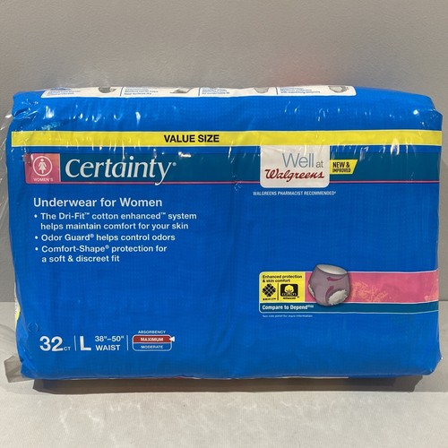 Walgreens Certainty Unisex Briefs - Size Large - 30 count - NEW/Open ...