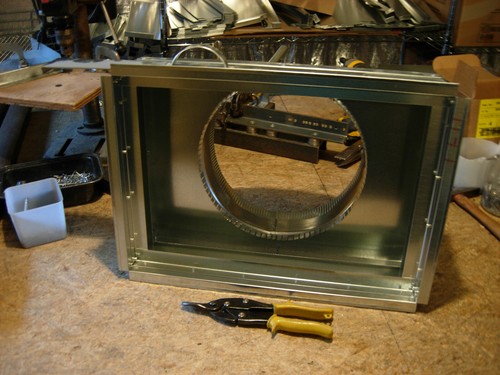 Return air filter plenum, 20x16 with end cap, and round 12" collar ...