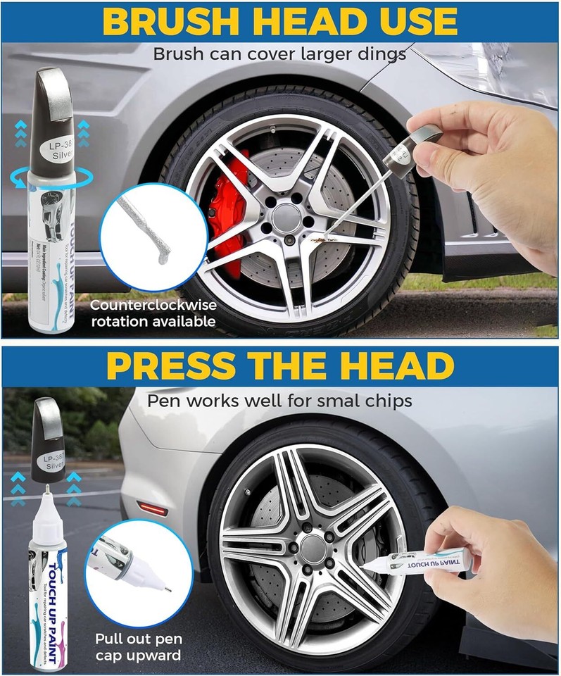 Rim Touch Up Paint, Wheel Scratch Repair Touch Up Paint Pen,(Silver) | eBay