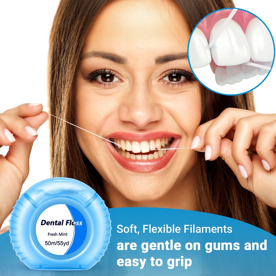 Dental Floss 220 Yd Mint Flavor Plaque Remover Oral Health Support | eBay
