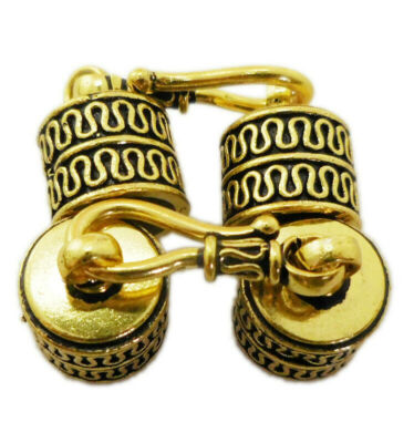 10 PCS 17X13MM BALI LOCK END BEAD CAP 10MM INNER ANTIQUE GOLD PLATED ...