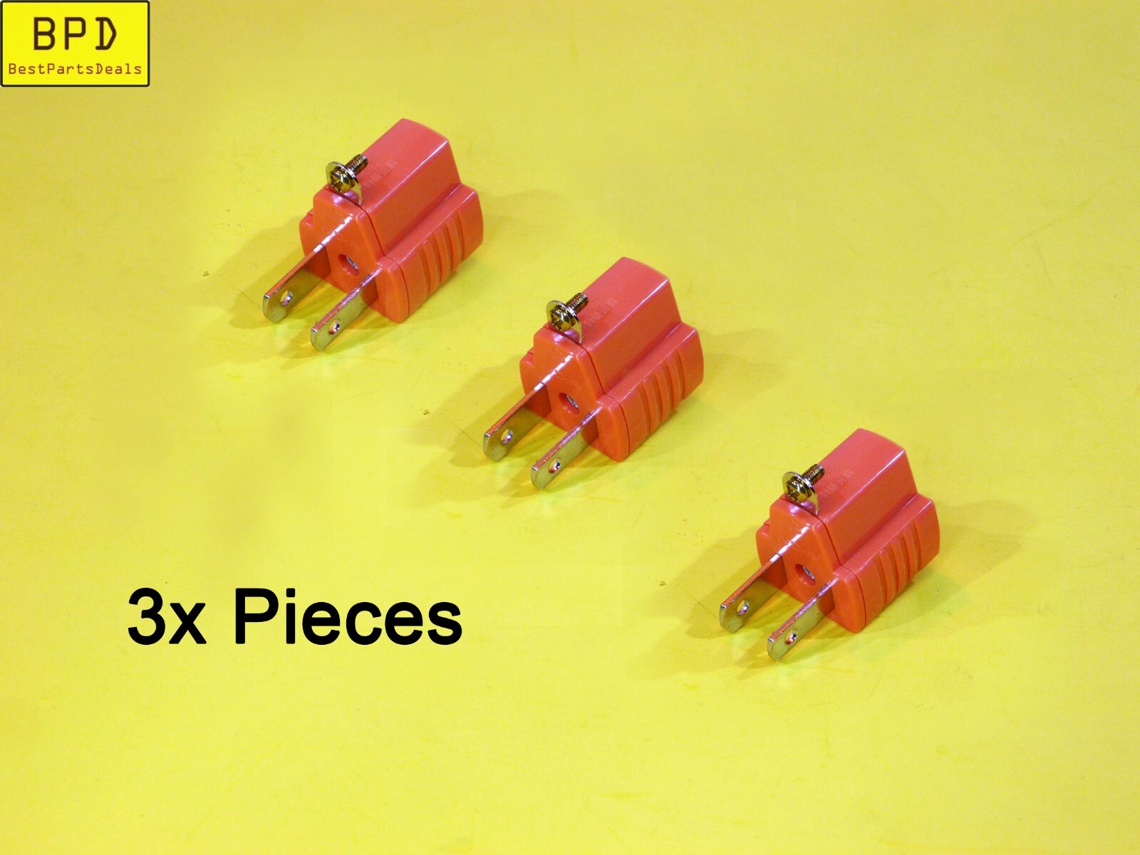 3x Wall Outlet Adapter Plug Orange 3-Prong To 2-Prong Grounding ...