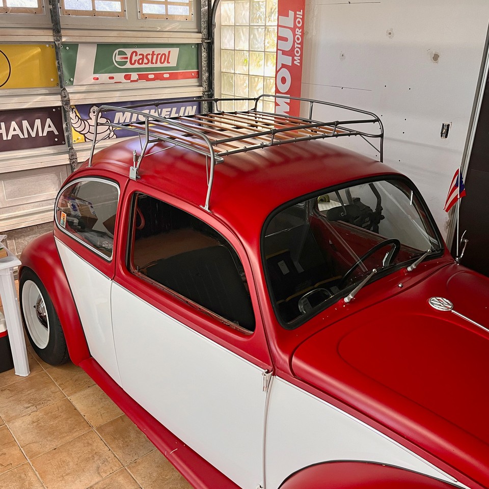 1969-1979 VW Beetle Roof Rack with Wood Slats | Silver | Custom | 15 ...