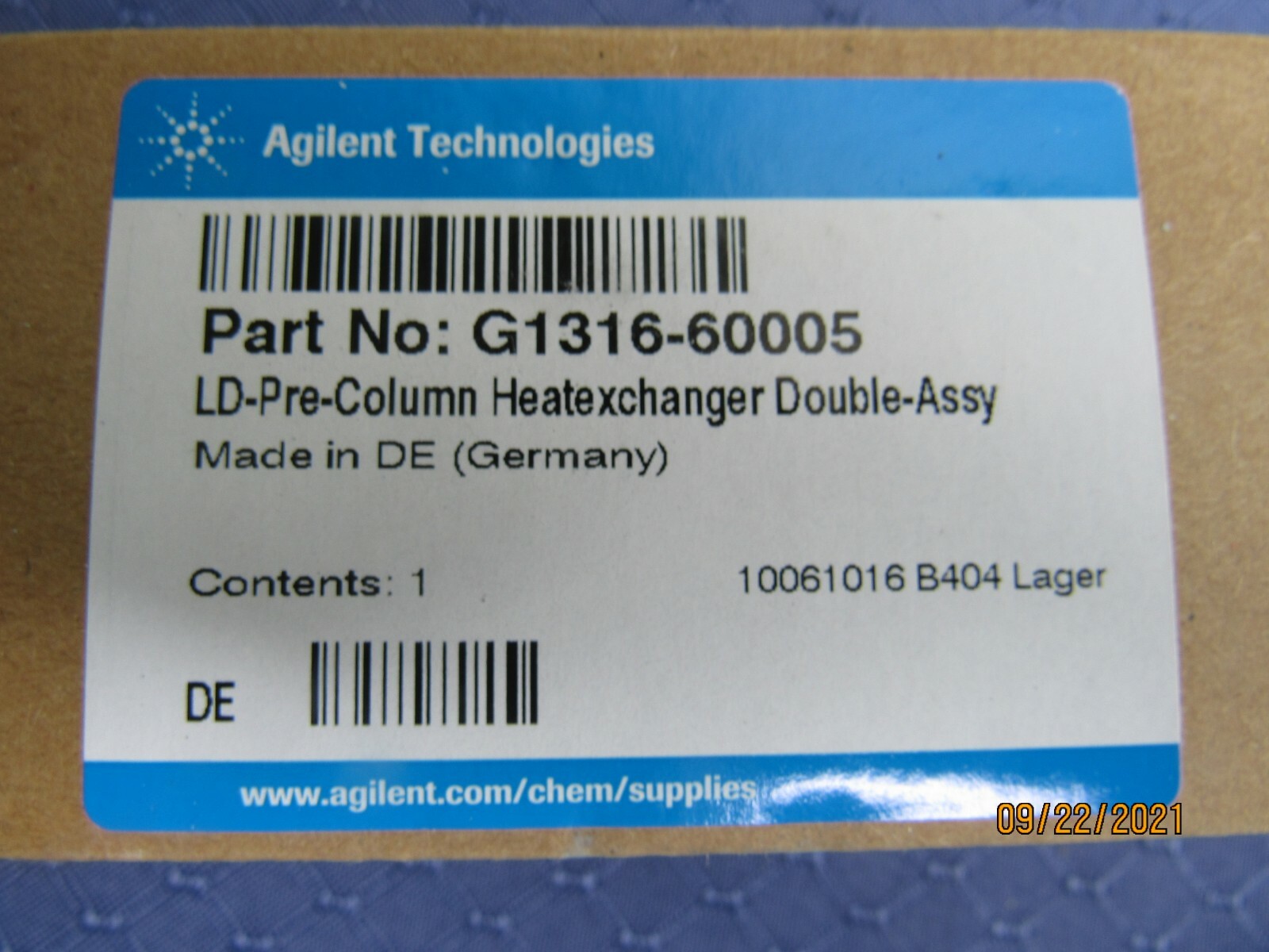 Agilent G1316c TCC Low Dispersion Pre-column Heat Exchanger Double ...