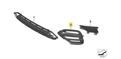 NEW BMW X4 G02 FRONT BUMPER LOWER LEFT GRILL WITH PDC 51117456953 | eBay