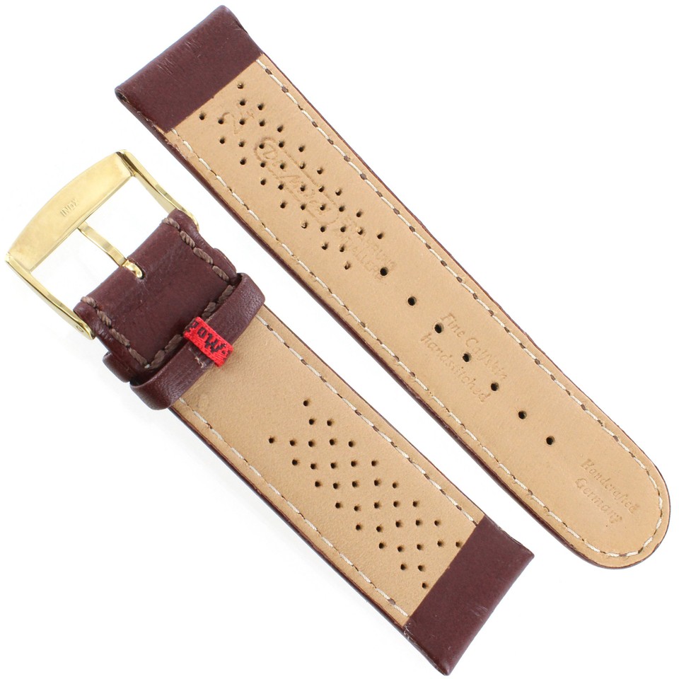 24mm Di-Model Oregon Genuine Leather Padded Stitched Brown Watch Band ...