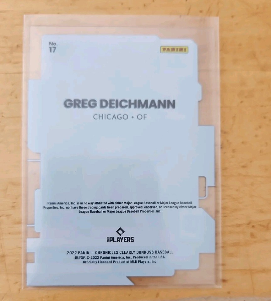 Greg Deichmann 2022 Panini Chronicles Clearly Donruss RC Rookie ...