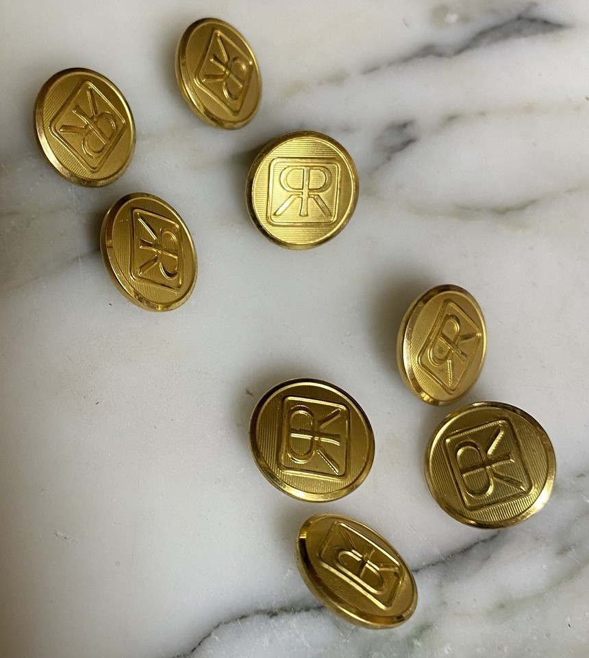 Disneyland Railroad Retlaw Uniform Brass Buttons Original 8 Set Lot ...