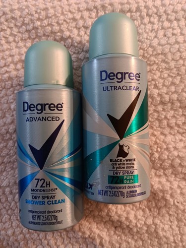 Degree ADVANCED SHOWER CLEAN DRY SPRAY & Degree ULTRA CLEAR BLACK ...
