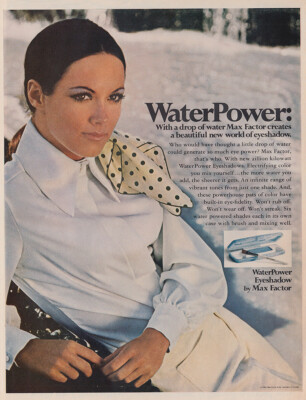1969 Max Factor: WaterPower Eyeshadow Vintage Print Ad | eBay