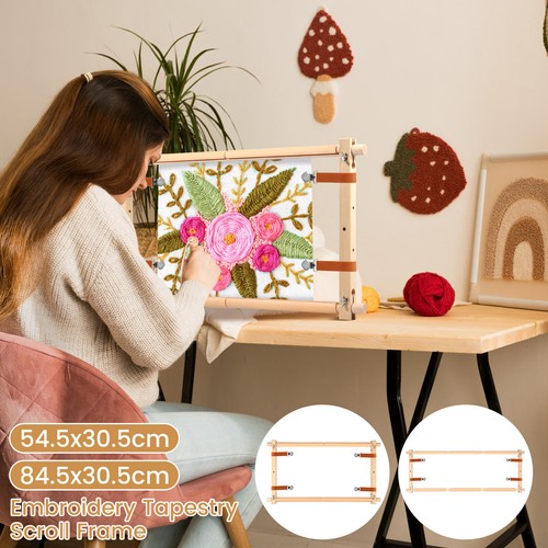 Embroidery Scroll Frame Wooden Cross Stitch Scroll Frame Rotated BlOuV ...