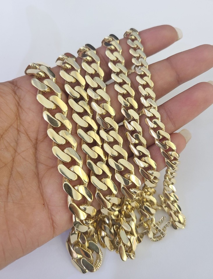 Real 14k Gold Monaco Bracelet 7mm-11mm 8"-8.5" 14kt Yellow | eBay