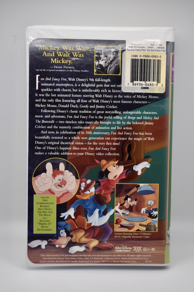 Fun And Fancy Free Vhs 2000