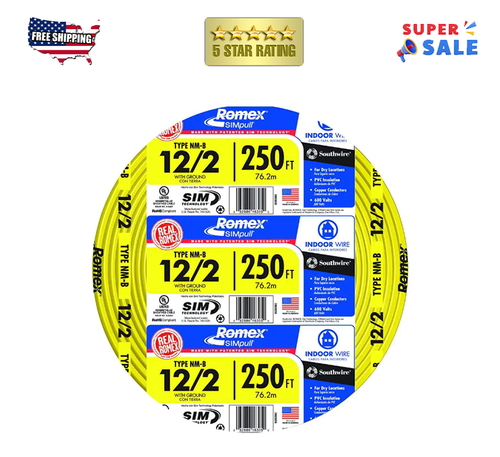 250 ft. 12/2 solid romex simpull cu nm-b w/g wire copper | eBay